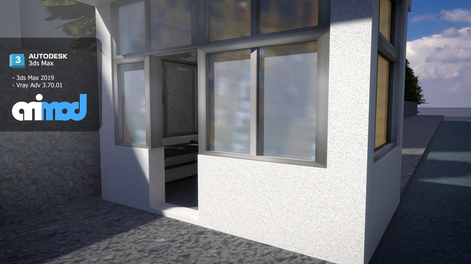 Apartment Complex With Guard Booth - 3D Model by animod