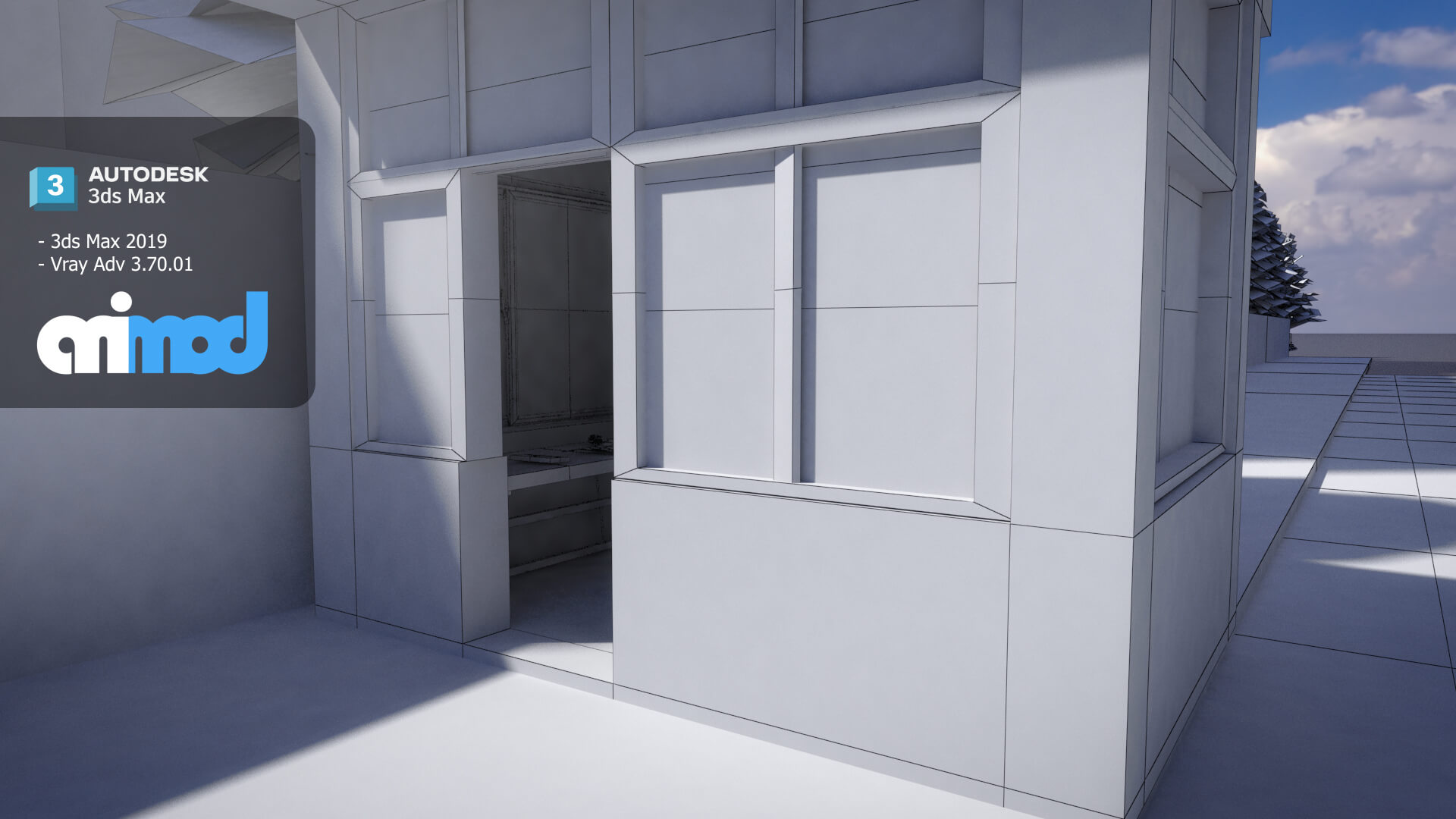 Apartment Complex With Guard Booth - 3D Model by animod