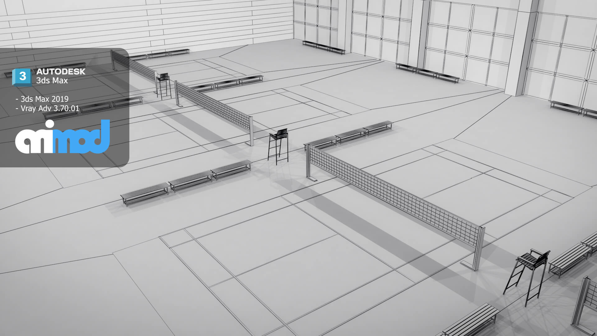 Badminton Court - 3D Model by animod