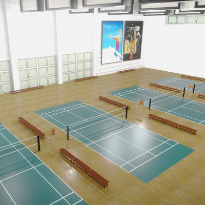 Badminton Court - 3D Model by animod