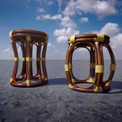 Bamboo Stool - 3D Model by animod