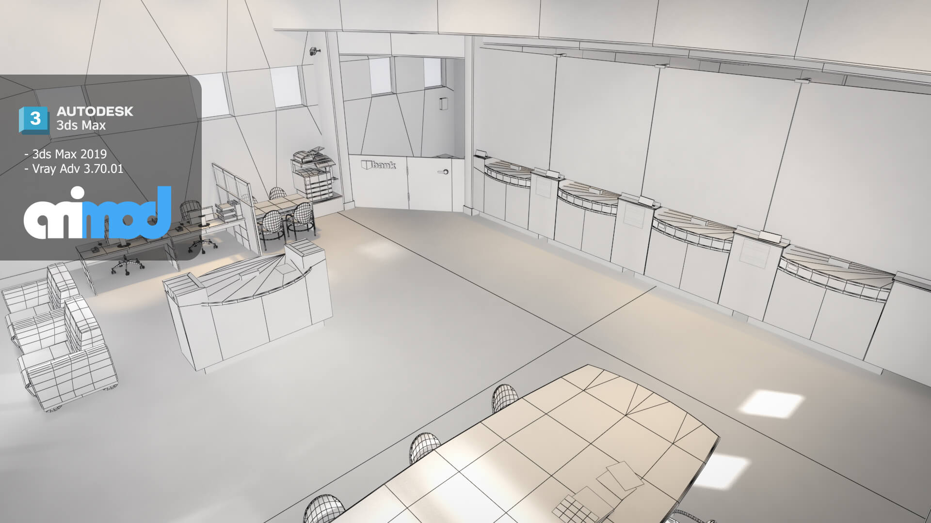 Bank Interior - 3D Model by animod