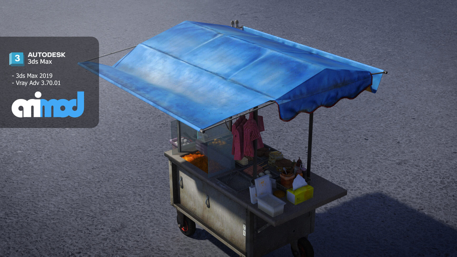 Braised Snacks Vendor - 3D Model by animod