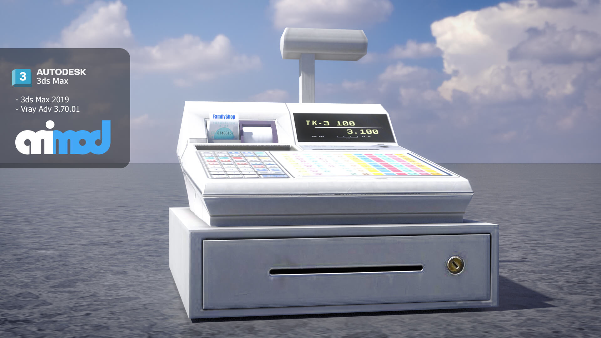 Cashier Machine 0001 - 3D Model by animod