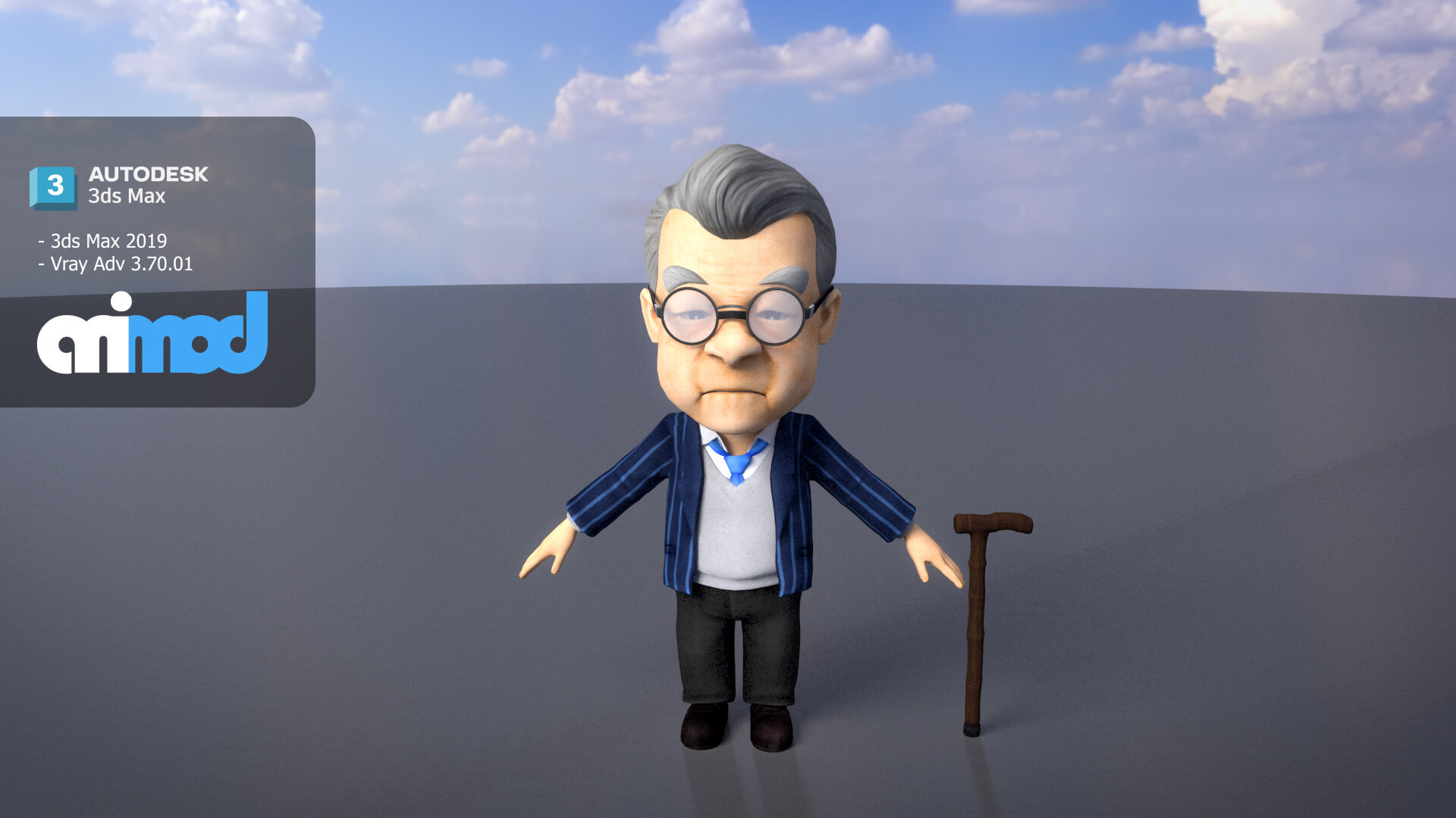 Character Elderly Man - Free 3D Model by animod
