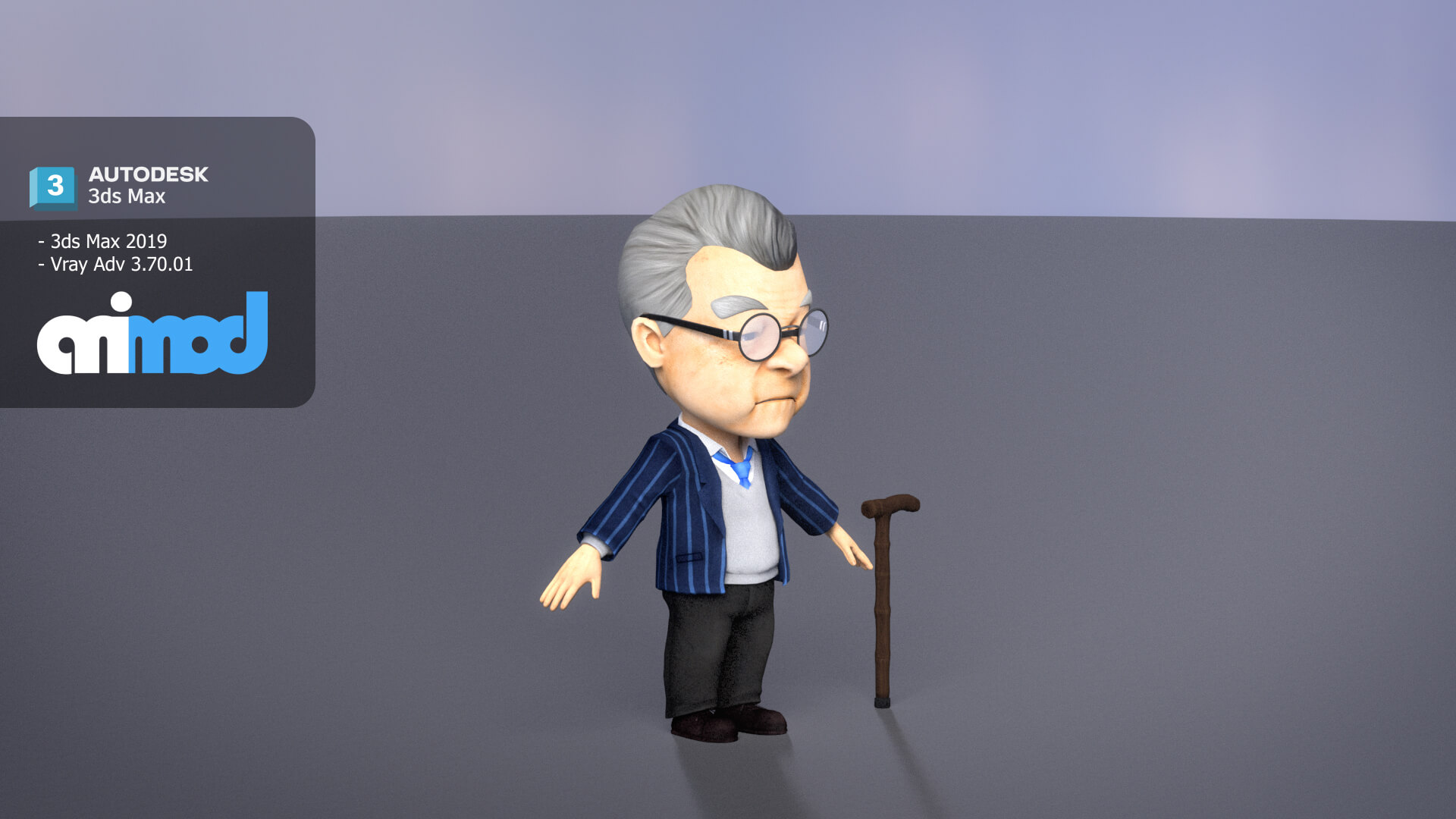 Character Elderly Man - Free 3D Model by animod