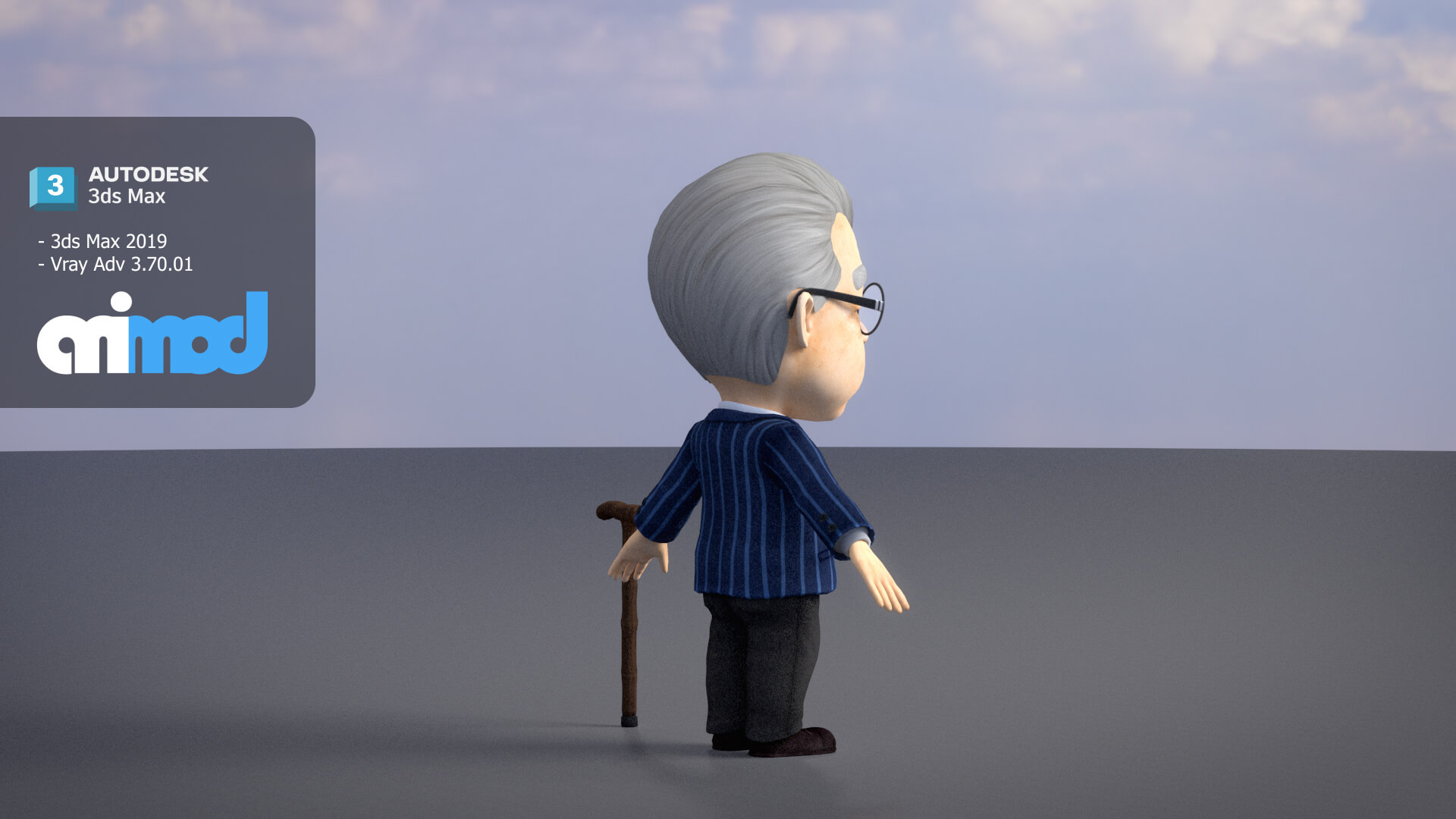 Character Elderly Man - Free 3D Model by animod