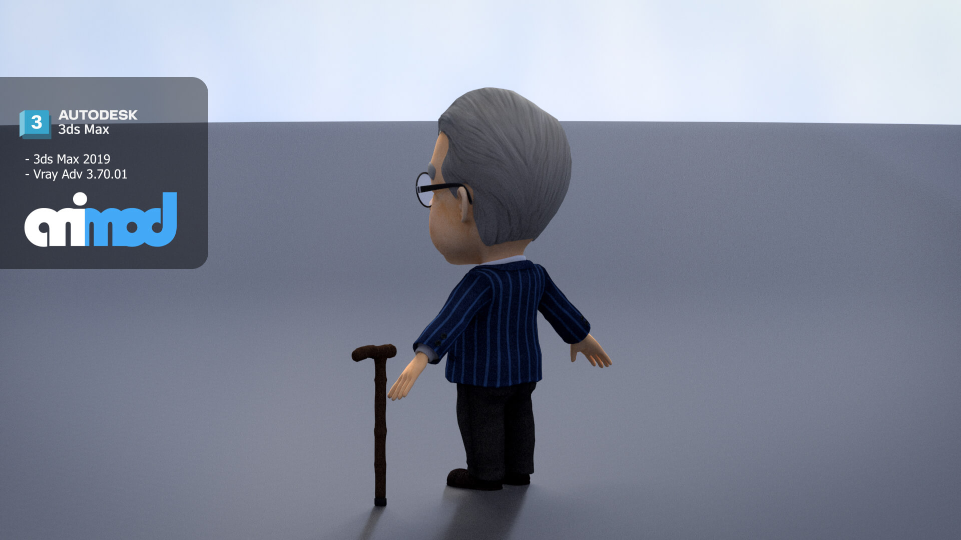 Character Elderly Man - 3D Model by animod