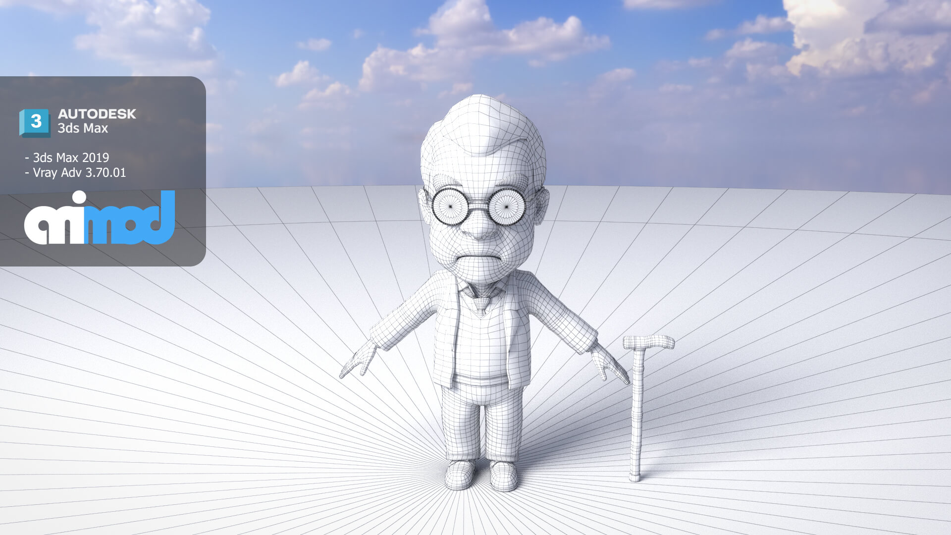 Character Elderly Man - 3D Model by animod