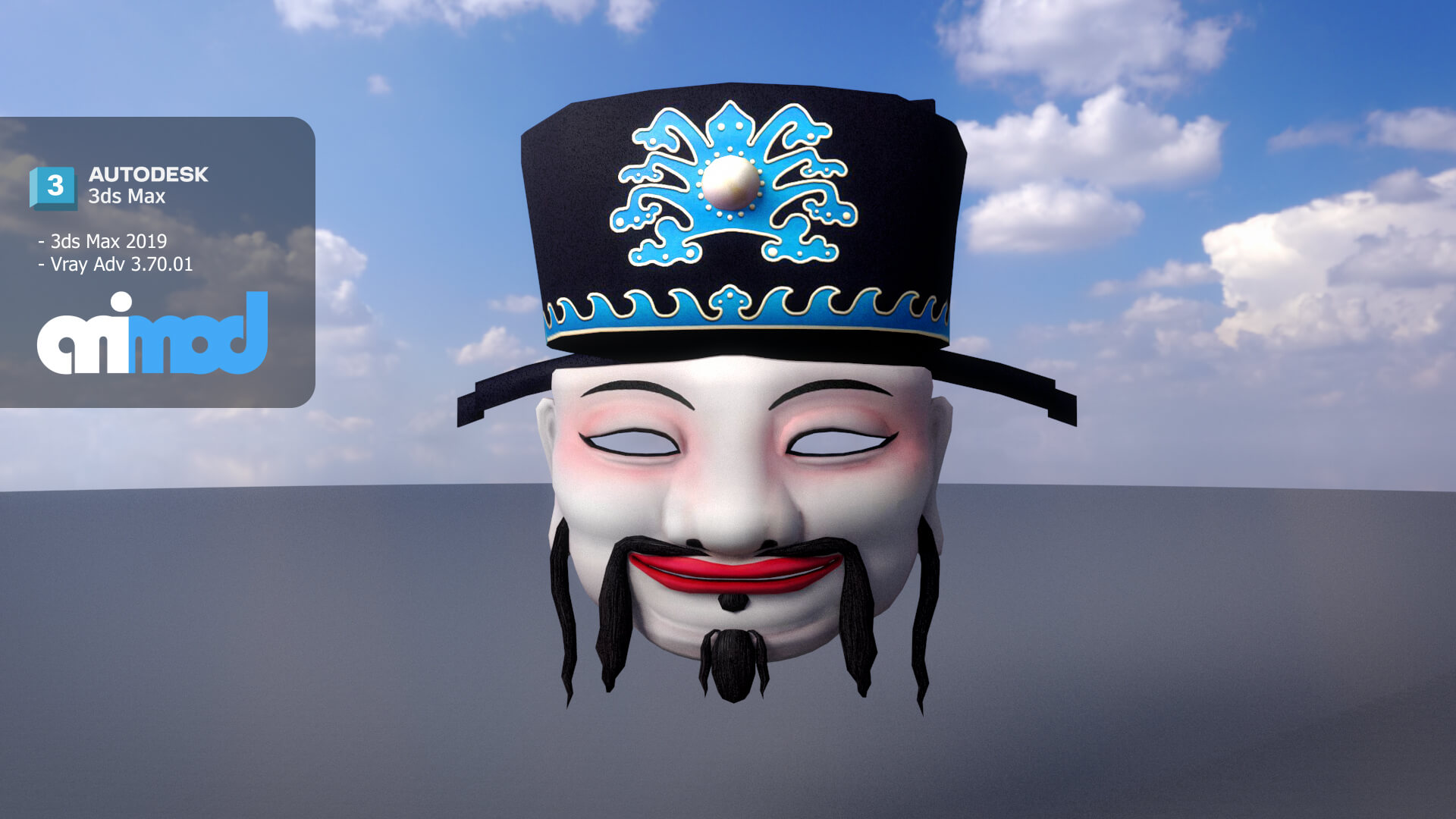Chinese God of Wealth Mask - 3D Model by animod