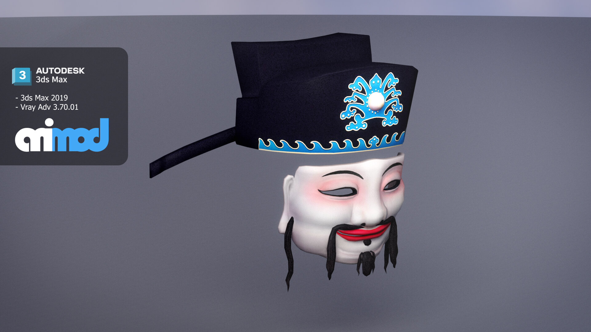 Chinese God of Wealth Mask - 3D Model by animod