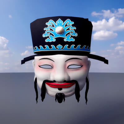 Chinese God of Wealth Mask - 3D Model by animod