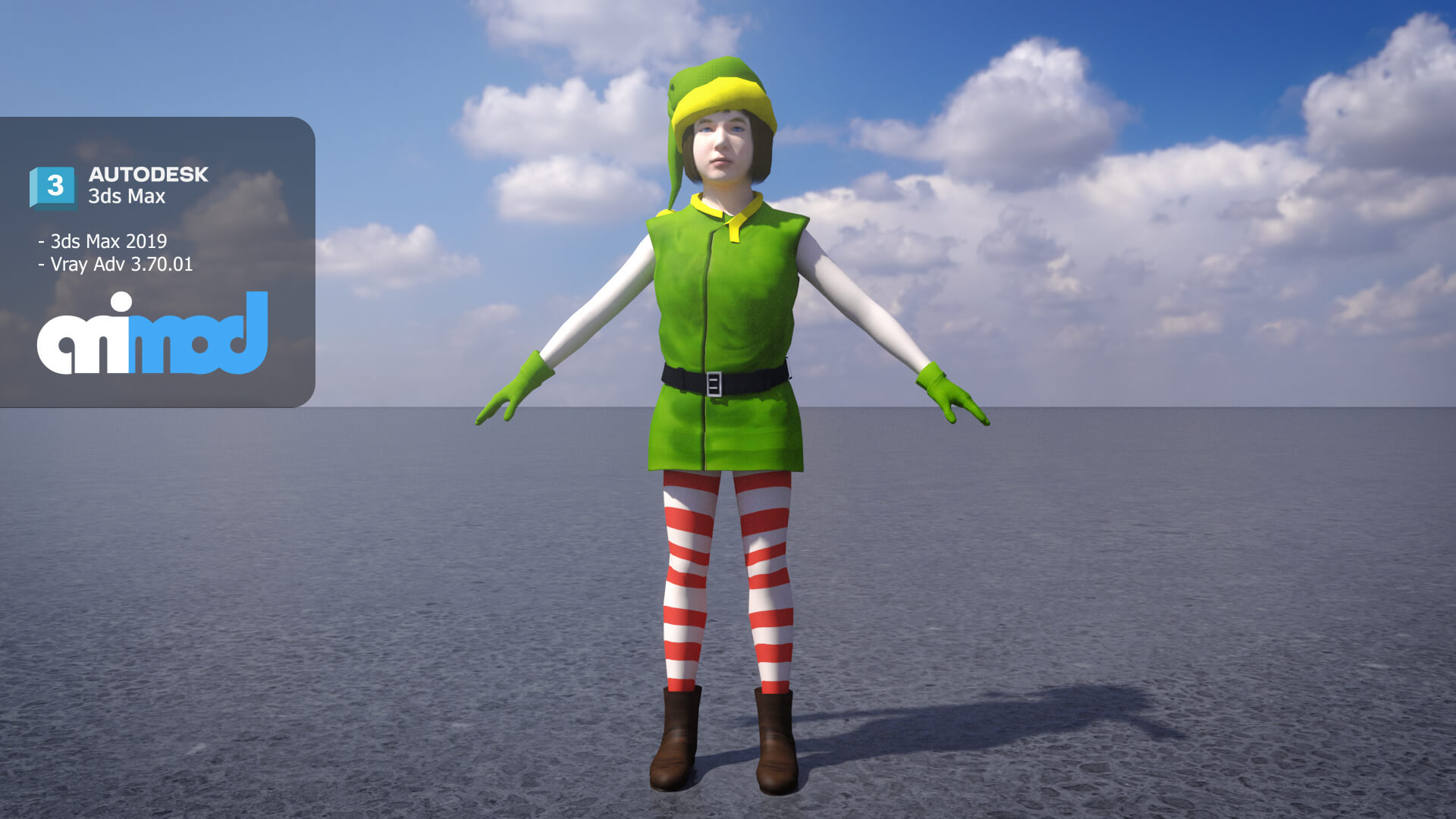 Christmas Elf 0009 - 3D Model by animod