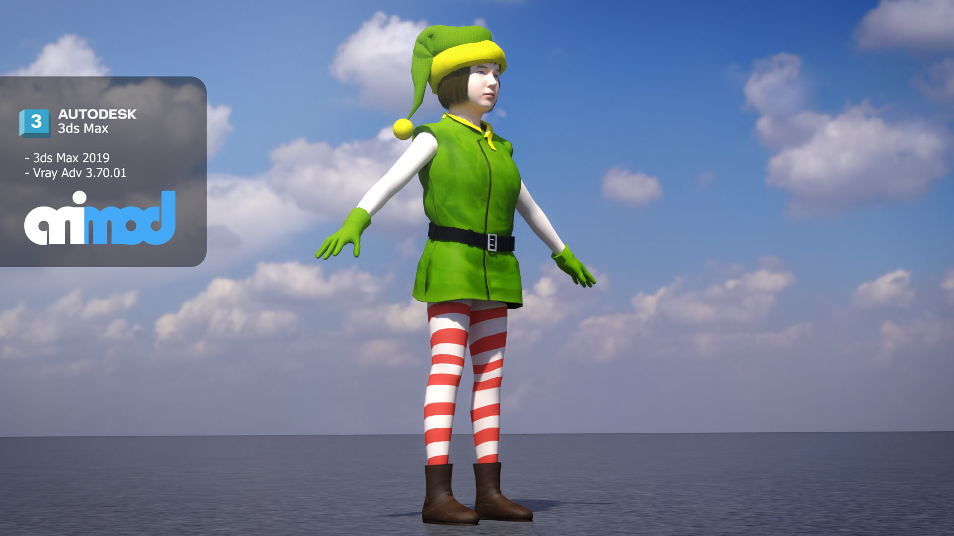 Christmas Elf 0009 - 3D Model by animod