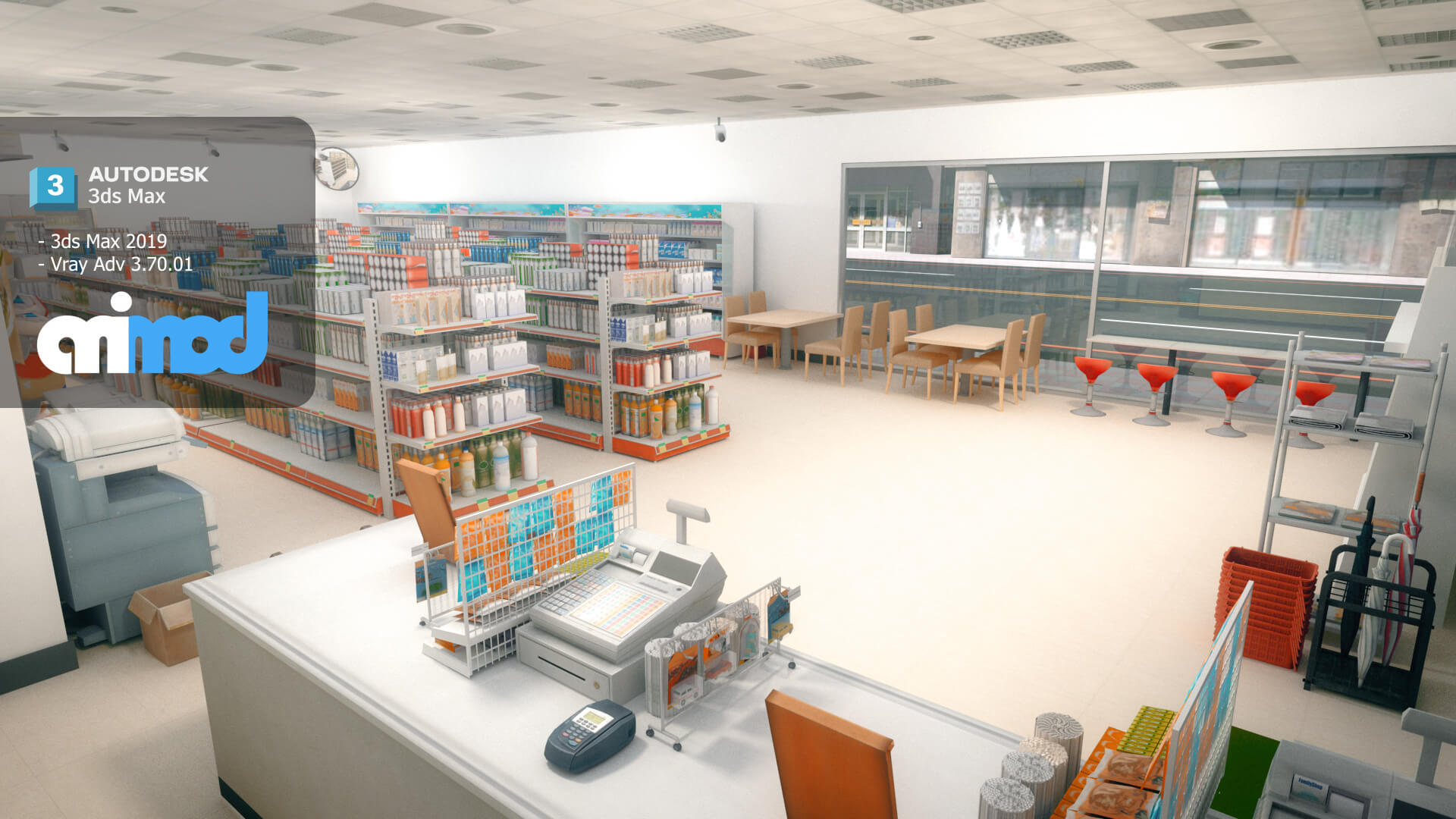 Convenience Store 0001 - 3D Model by animod