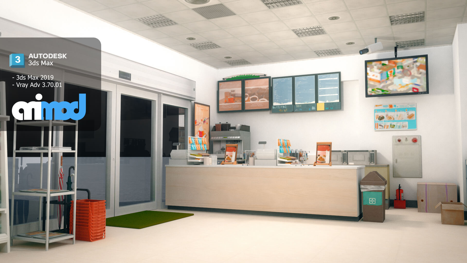 Convenience Store 0001 - 3D Model by animod