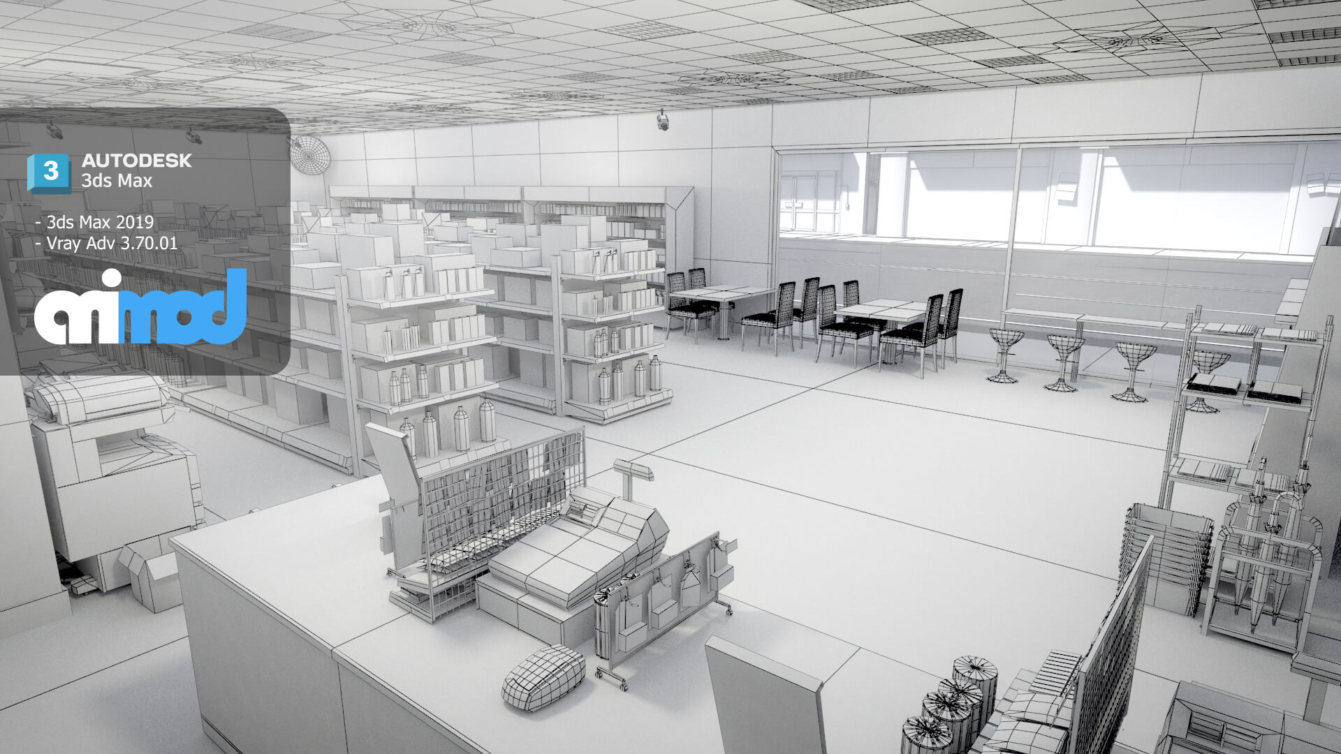 Convenience Store 0001 - 3D Model by animod