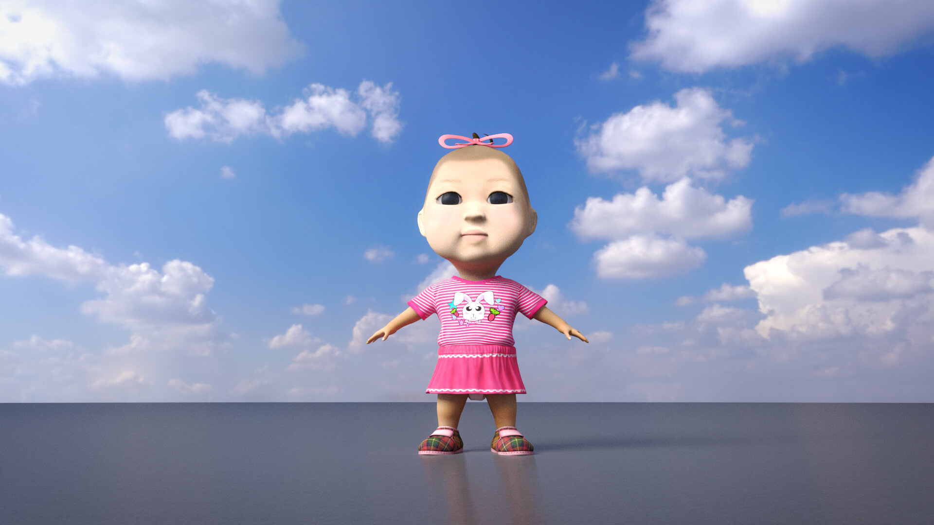 Cute Girl in Pink - 3D Model by animod