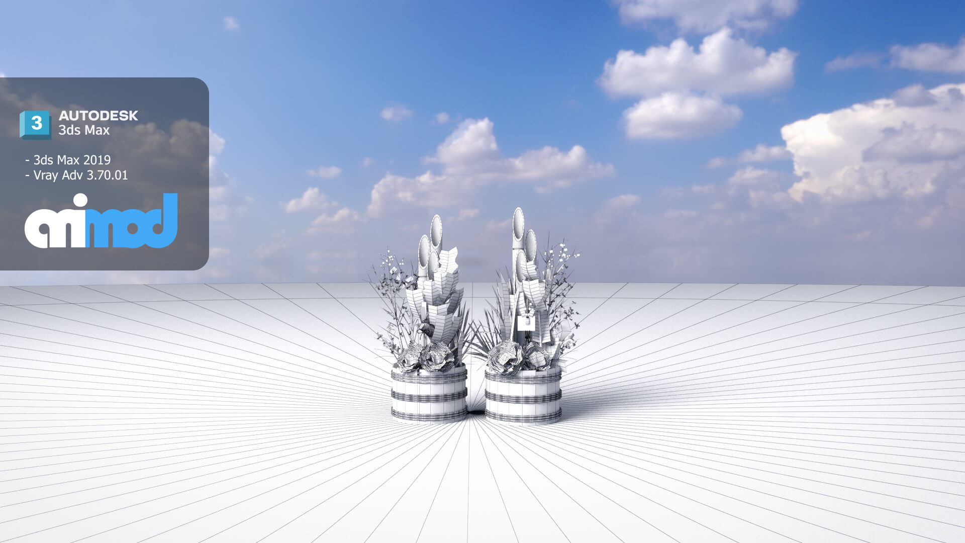 Decorative Pine Branches - 3D Model by animod