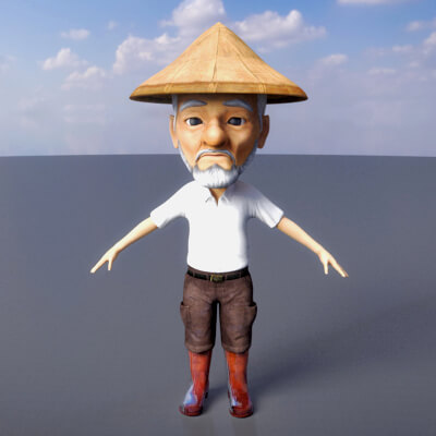 Farmer 0019 Worker - 3D Model by animod