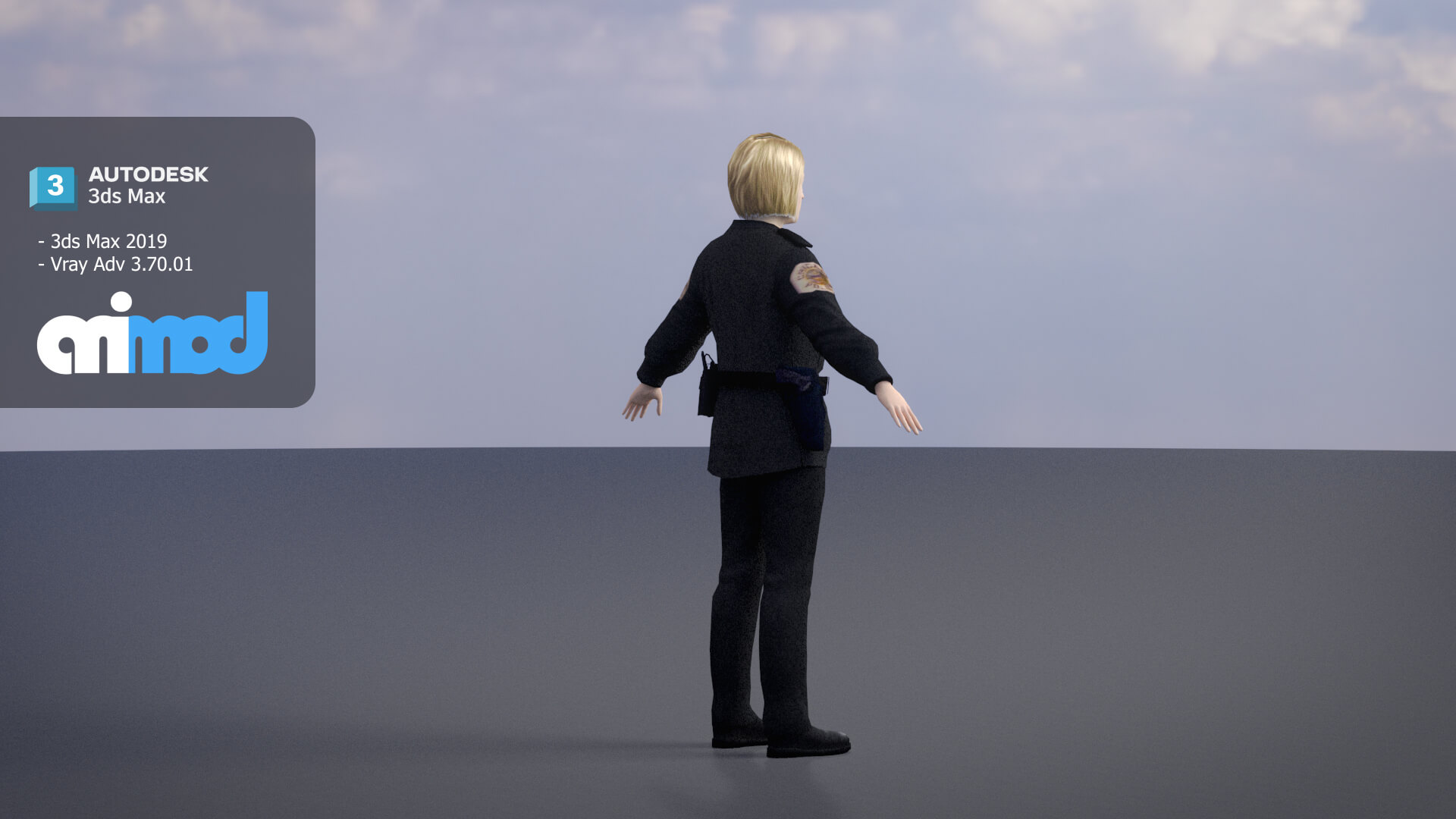Female Police Officer 0002 - 3D Model by animod