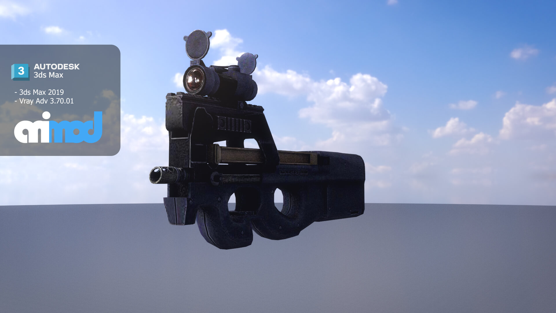 FN P90 Gun Weapon - 3D Model by animod