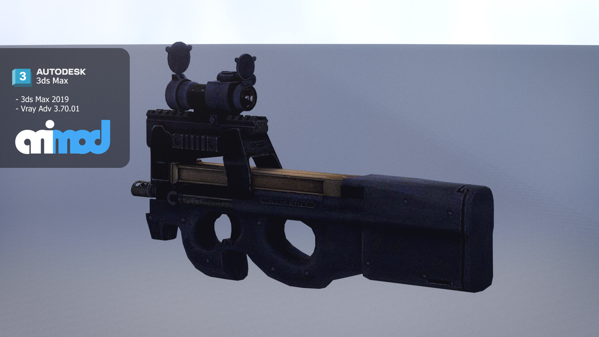FN P90 Gun Weapon - 3D Model by animod