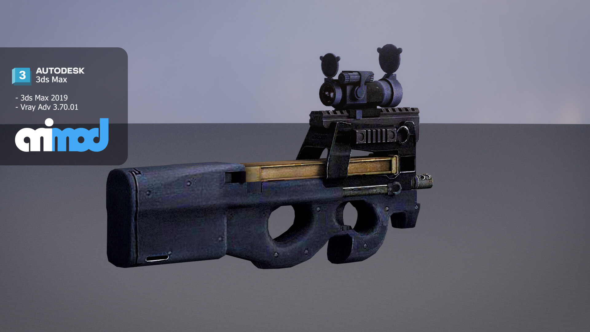 FN P90 Gun Weapon - 3D Model by animod
