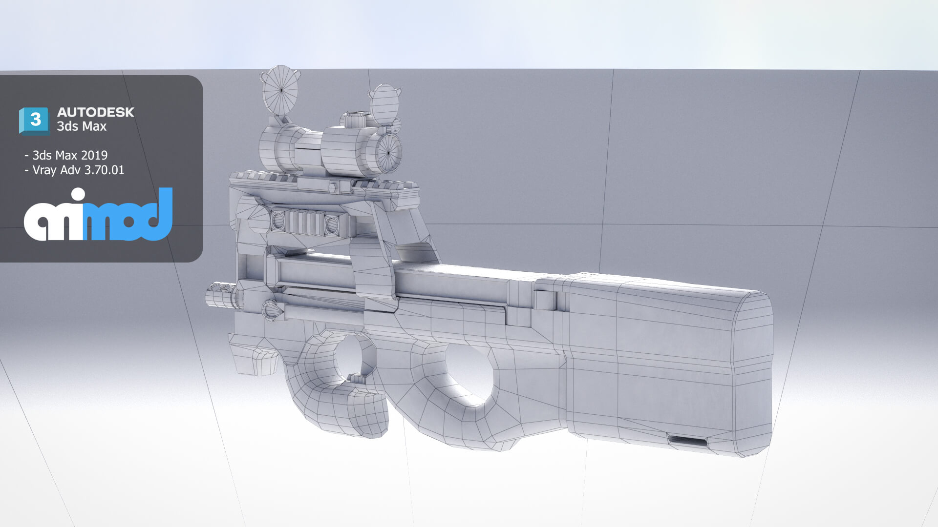 FN P90 Gun Weapon - 3D Model by animod