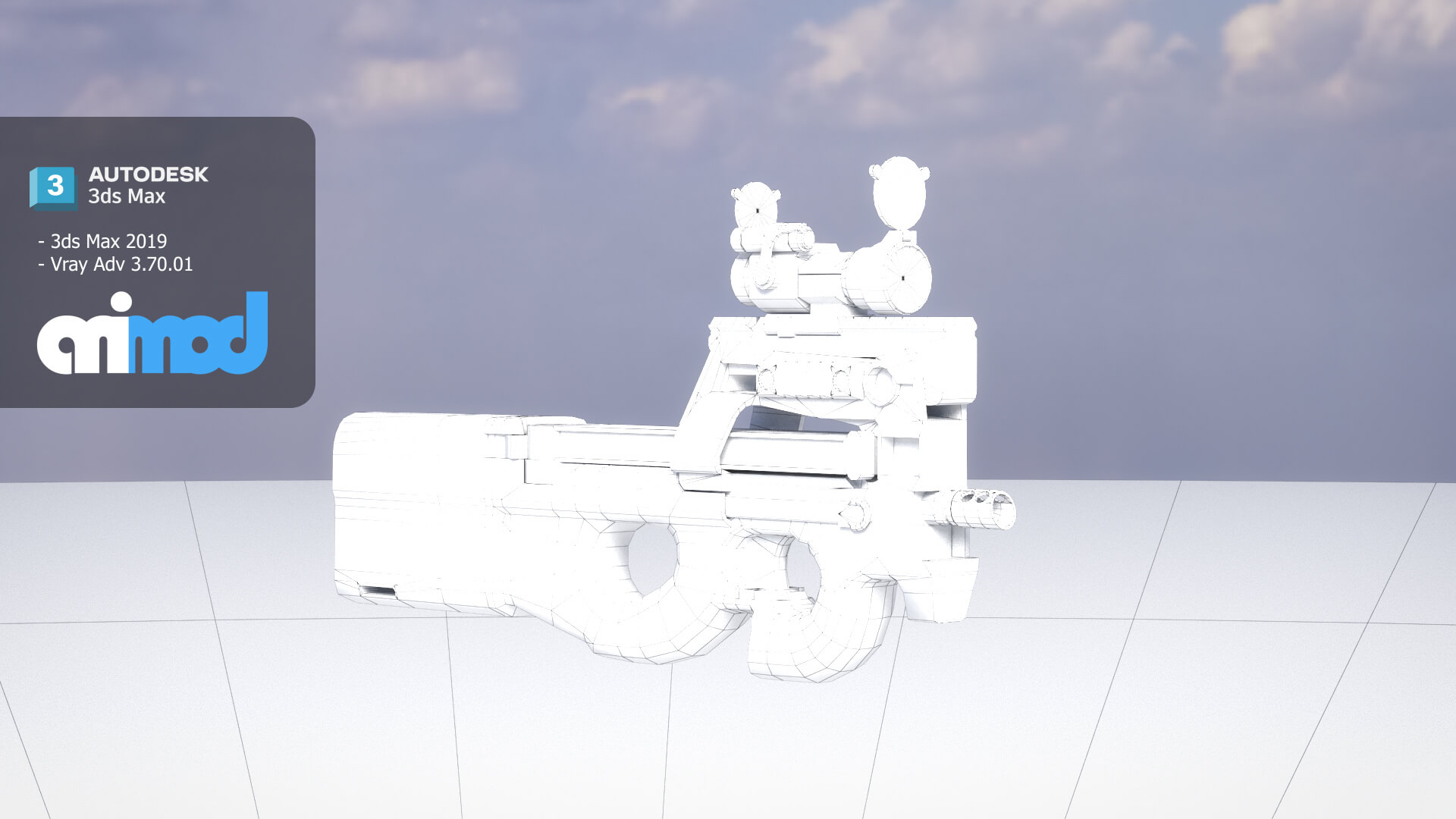 FN P90 Gun Weapon - 3D Model by animod