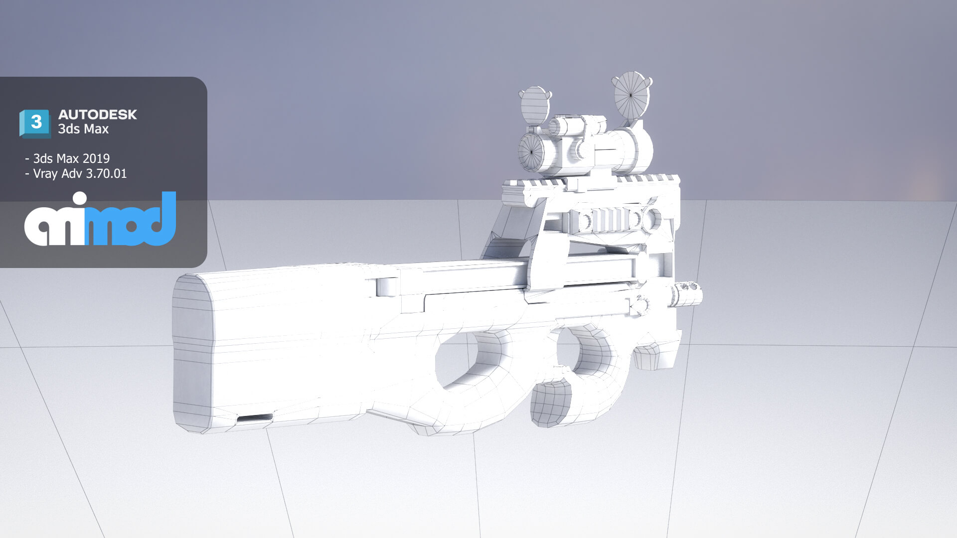 FN P90 Gun Weapon - 3D Model by animod