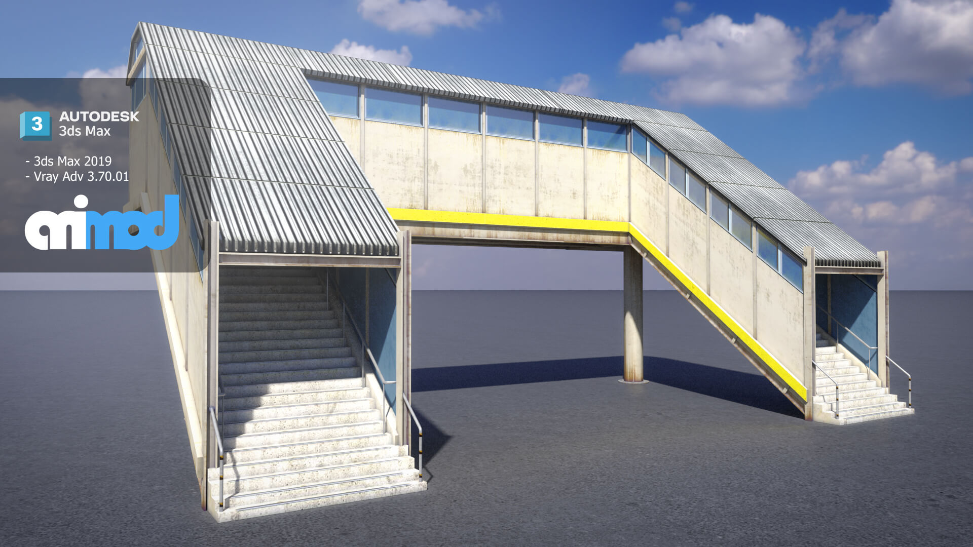 City Footbridge - 3D Model by animod