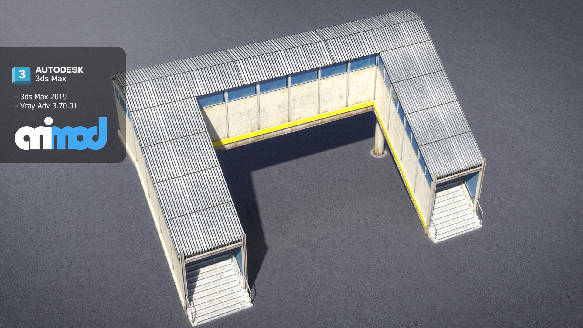 City Footbridge - 3D Model by animod