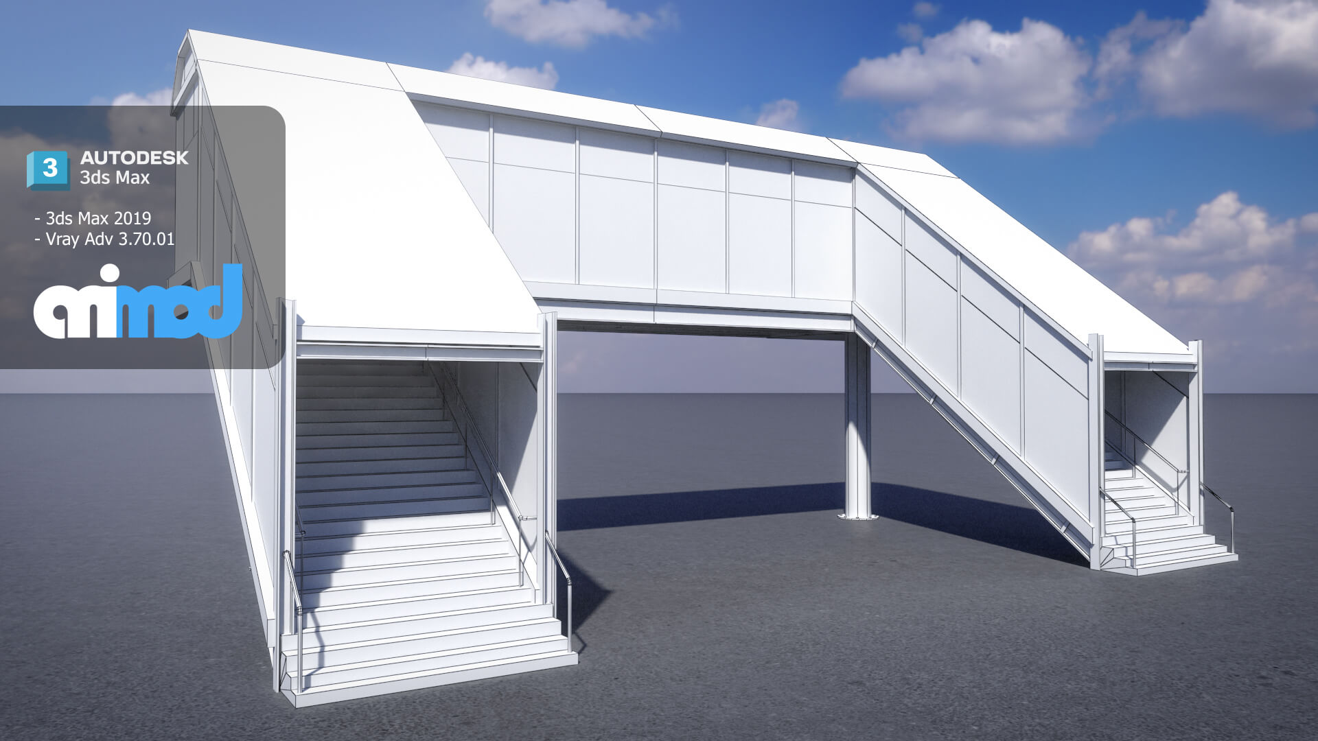 City Footbridge - 3D Model by animod