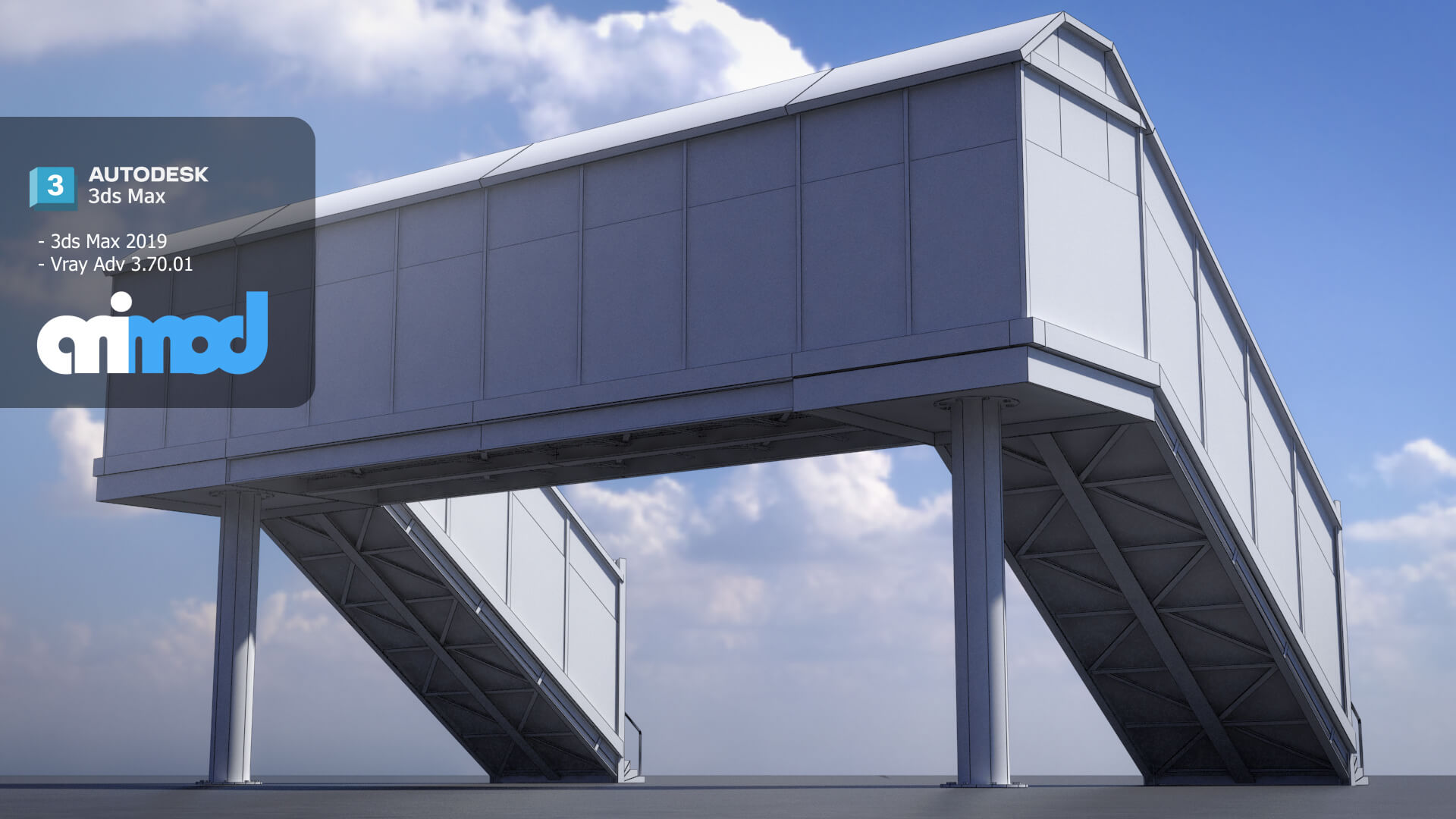 City Footbridge - 3D Model by animod