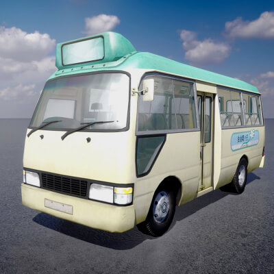 Hk Minibus Green - 3D Model by animod