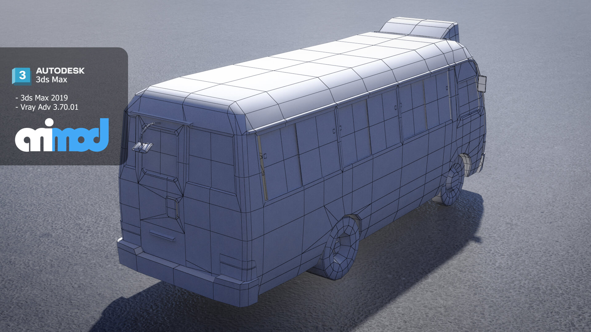 Hk Minibus Red - 3D Model by animod