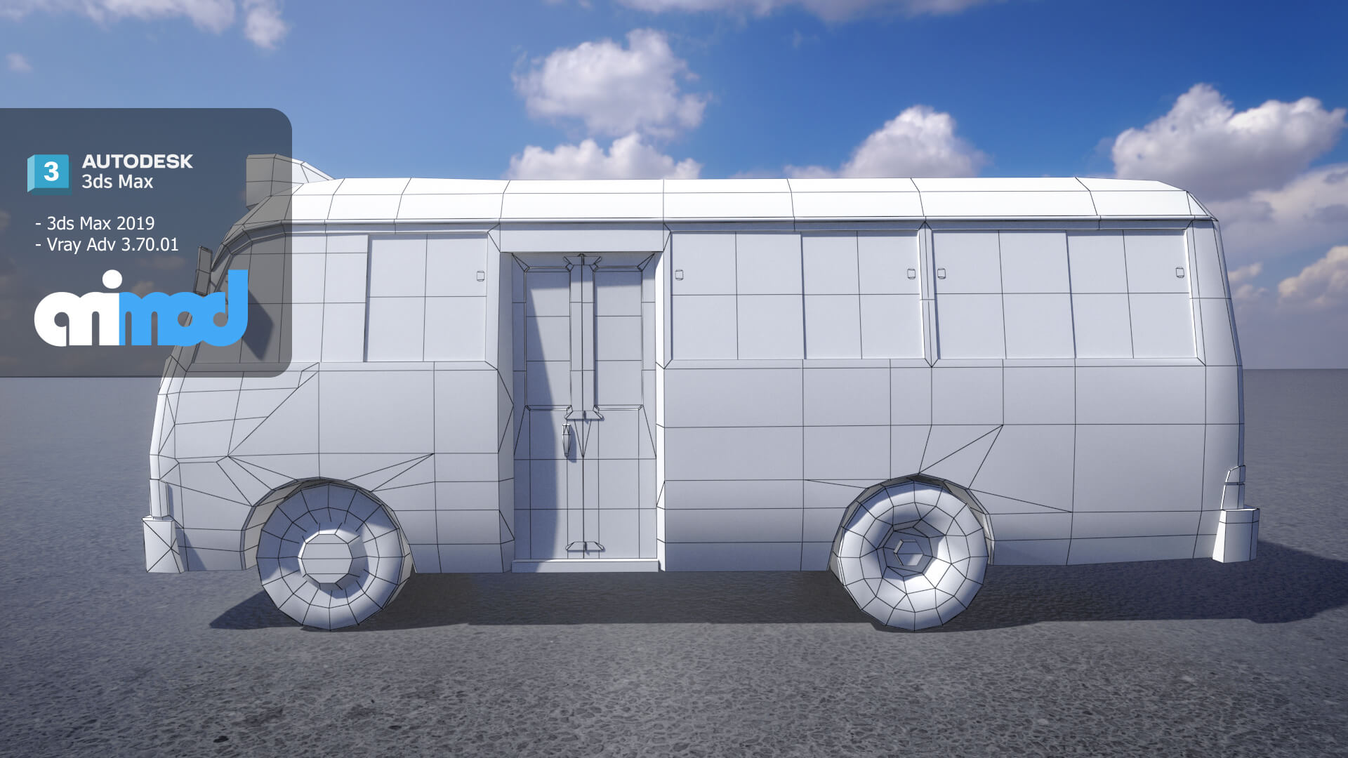 Hk Minibus Red - 3D Model by animod