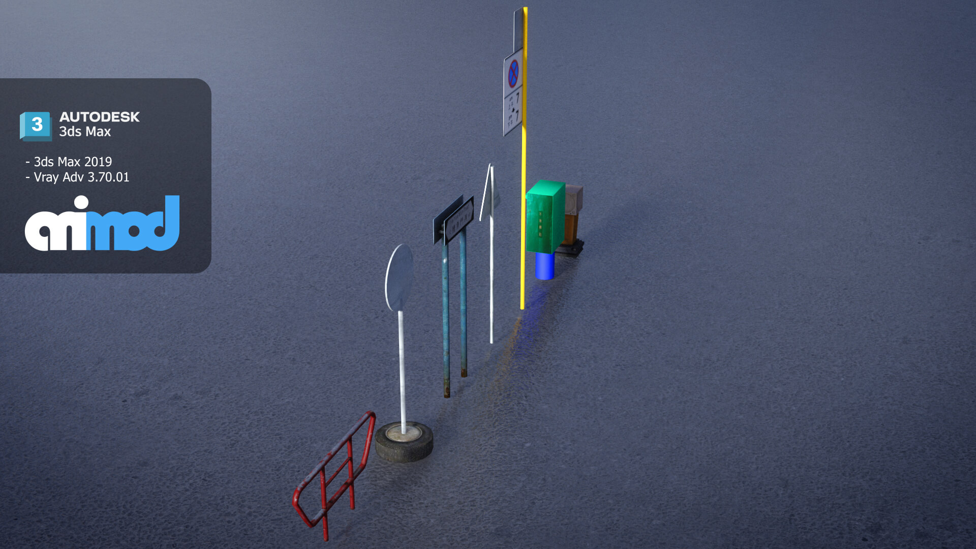 Hk Traffic Sign - Free 3D Model by animod