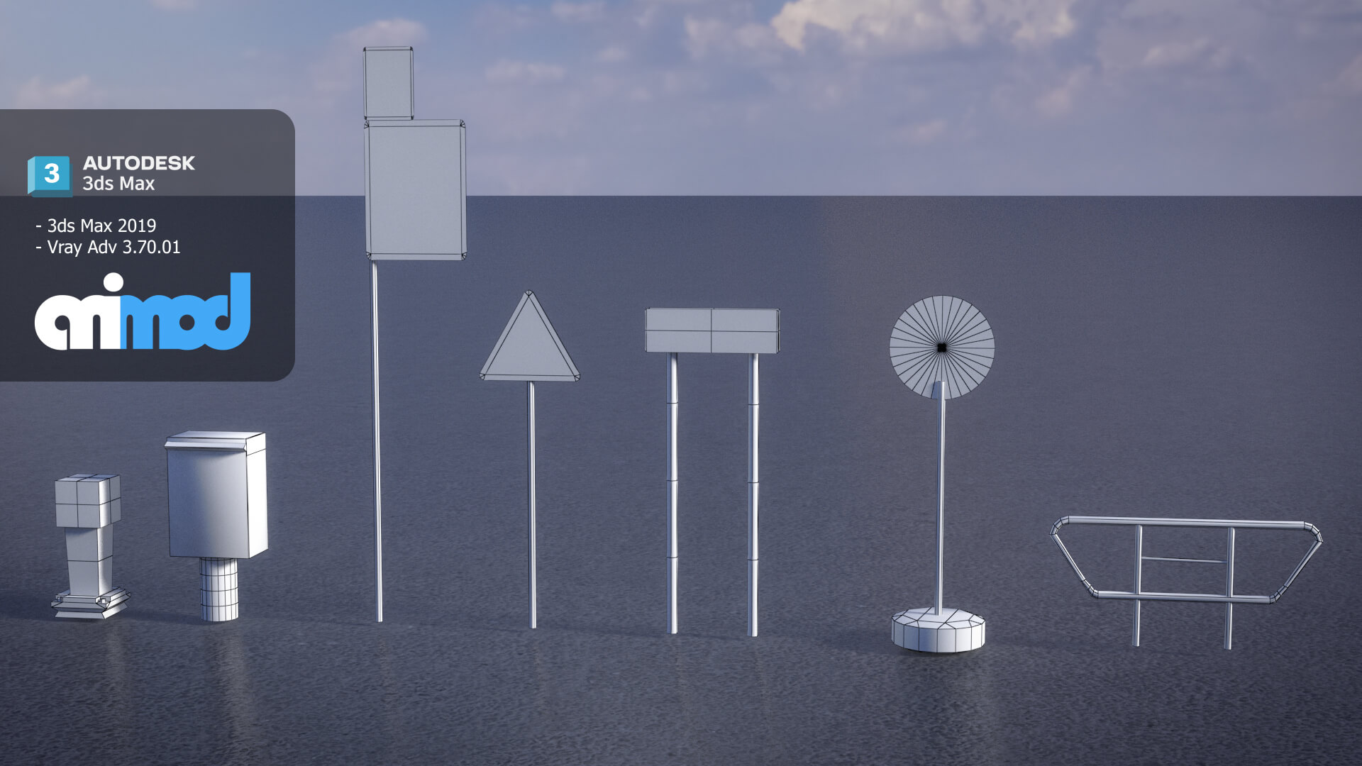 Hk Traffic Sign - Free 3D Model by animod