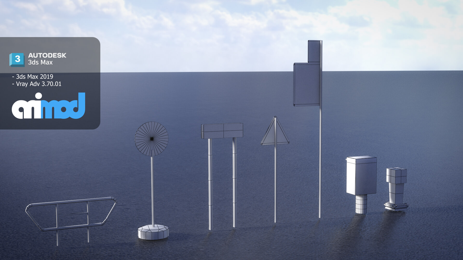 Hk Traffic Sign - Free 3D Model by animod