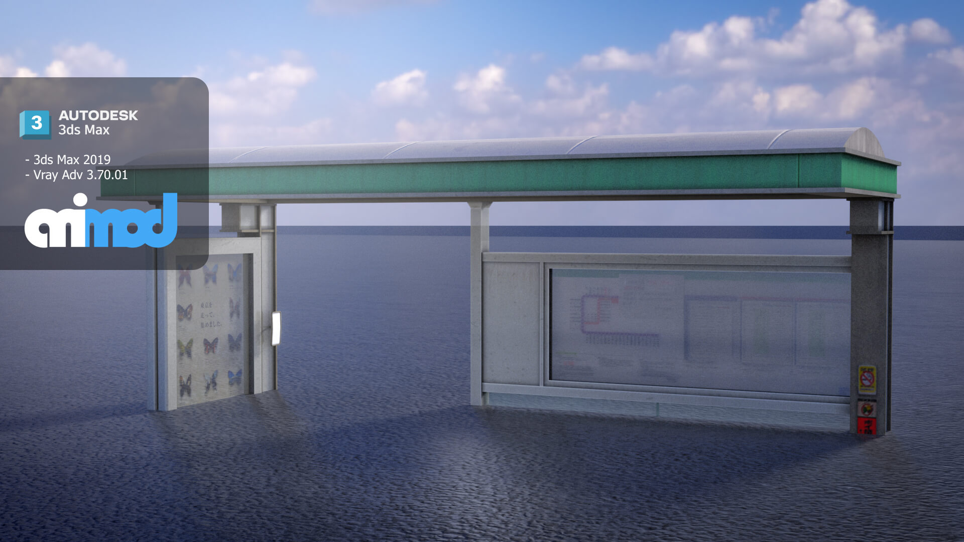 Japan Bus Station - 3D Model by animod