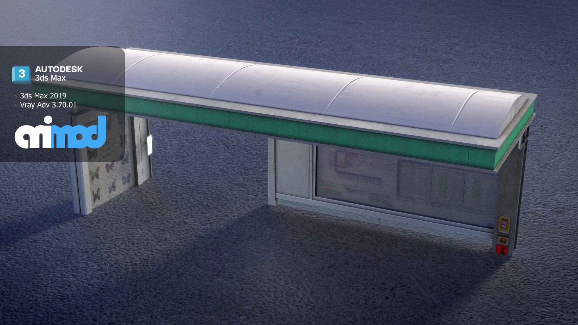 Japan Bus Station - 3D Model by animod