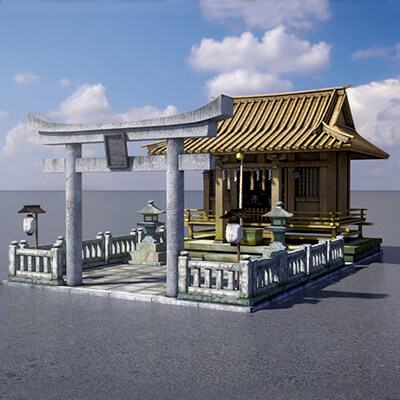 Japan Shrine Temple - 3D Model by animod