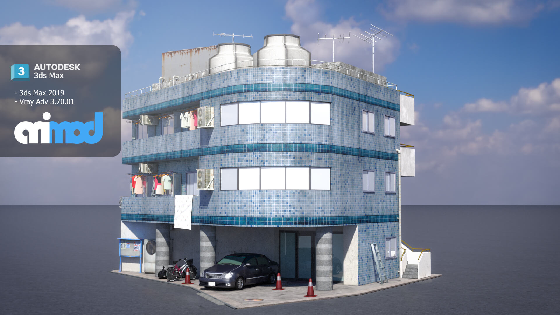 Japanese Apartment 0002 - 3D Model by animod