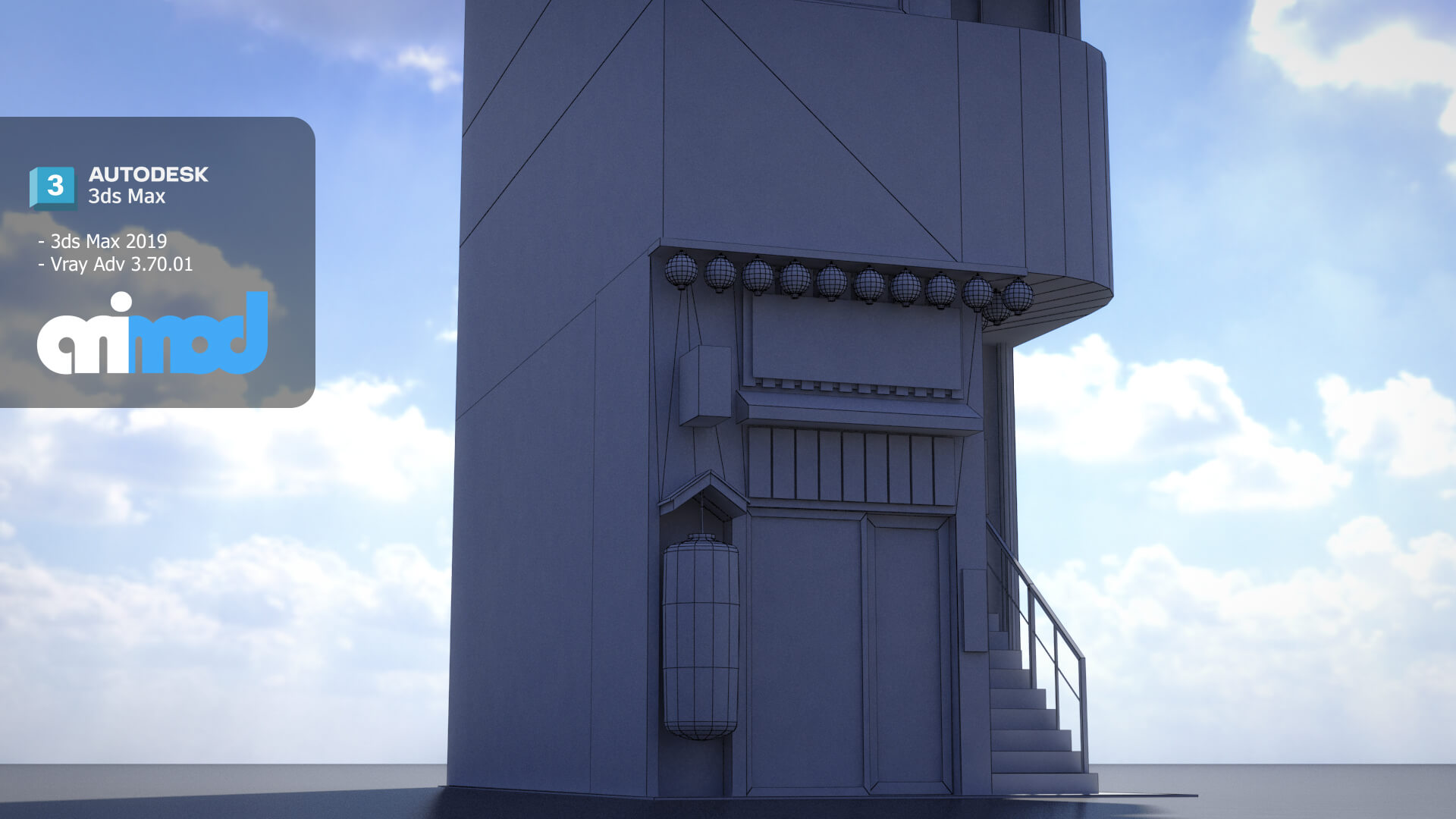 Japanese Building 0004 - 3D Model by animod