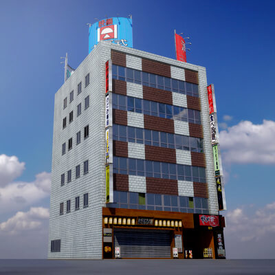 Japanese Building 0020 - 3D Model by animod