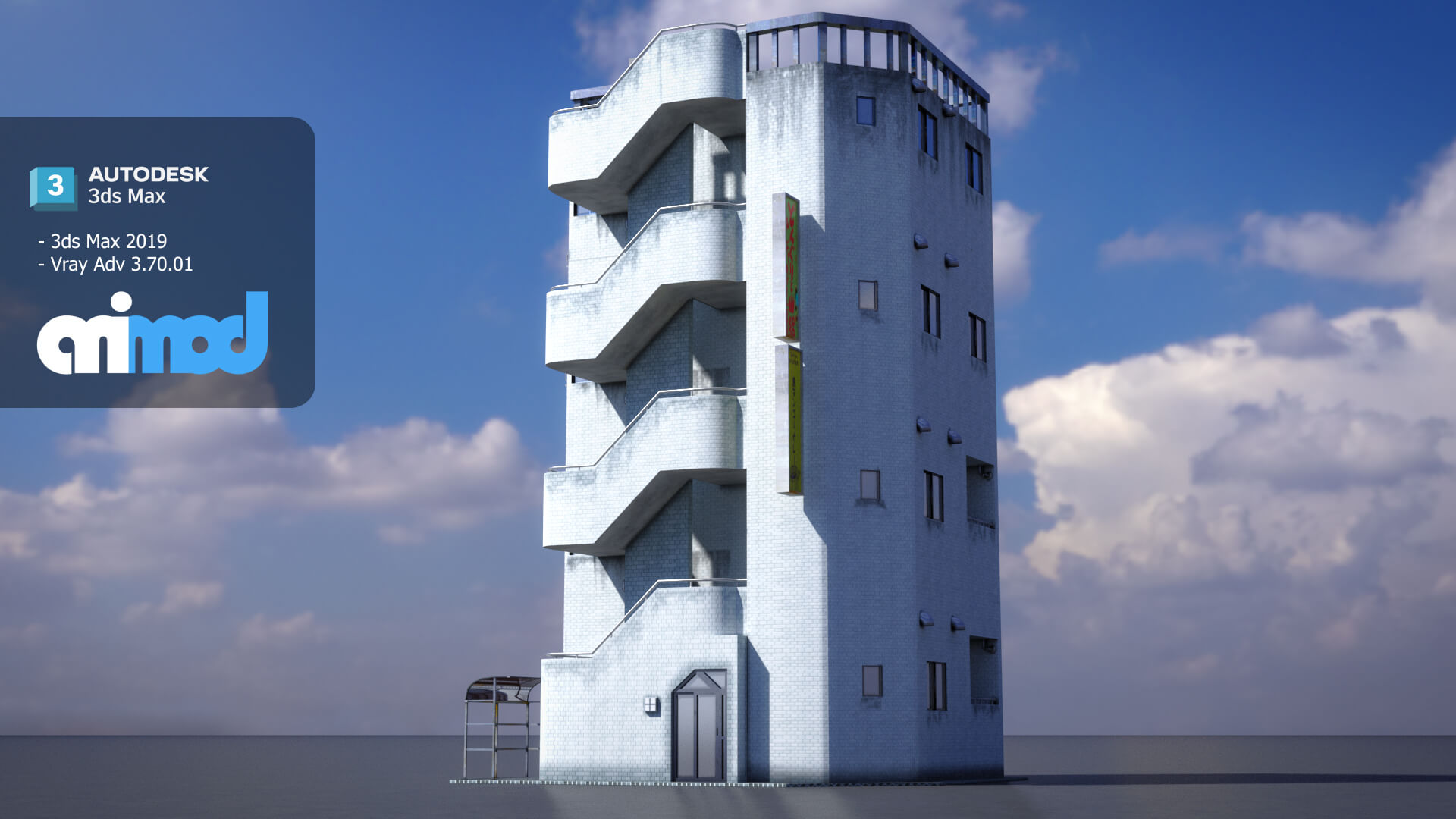 Japanese Building 0022 - 3D Model by animod