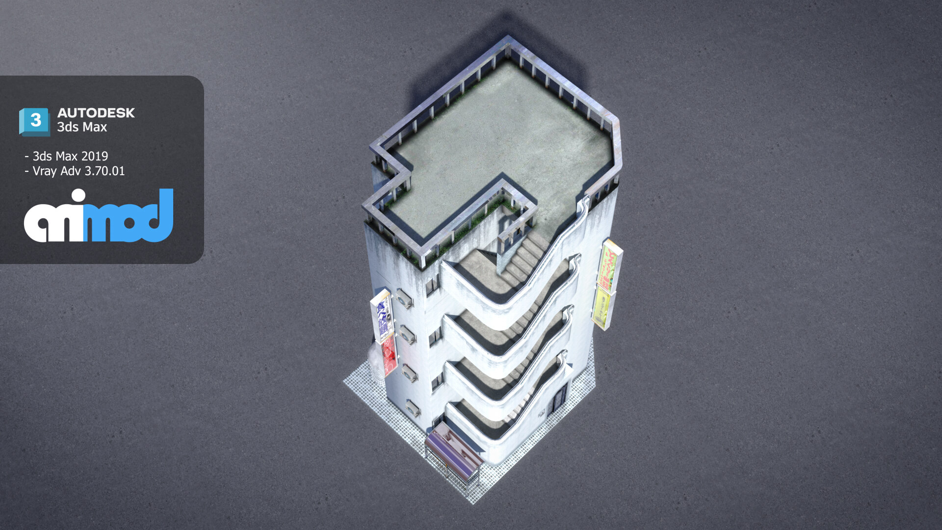 Japanese Building 0022 - 3D Model by animod