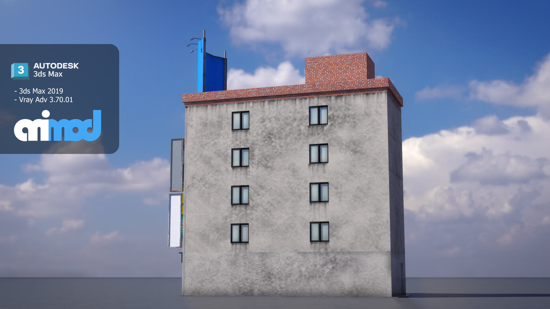 Japanese Commercial Building 0004 - 3D Model by animod